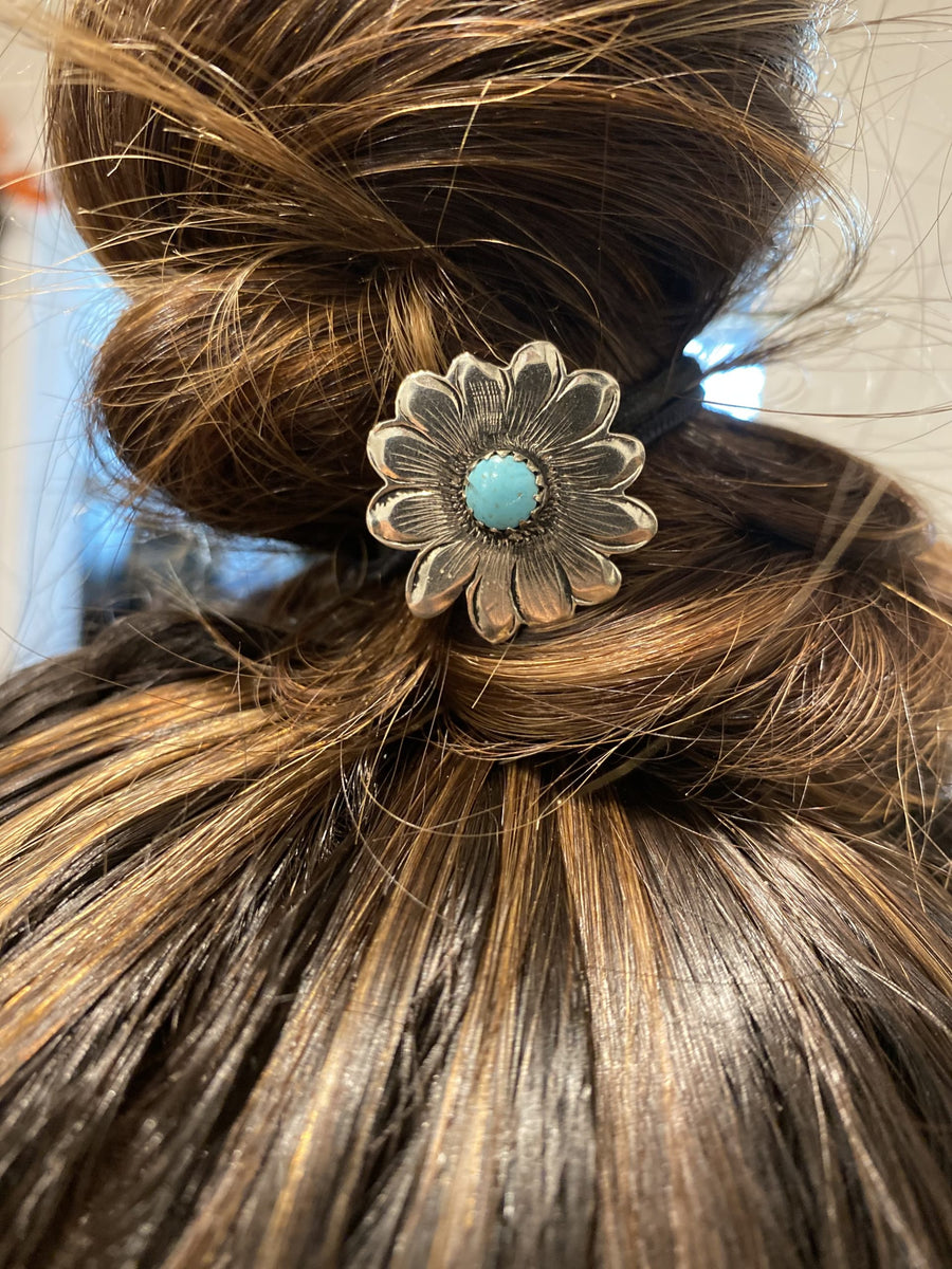 Turquoise Daisy Hair Tie – The Rowdy Rose